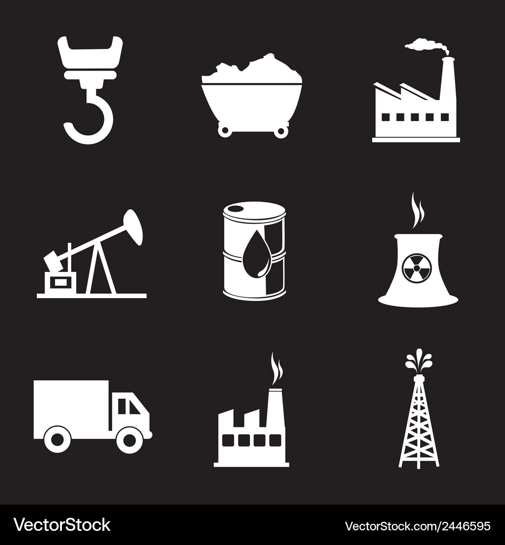 Energy icons over black background Royalty Free Vector Image