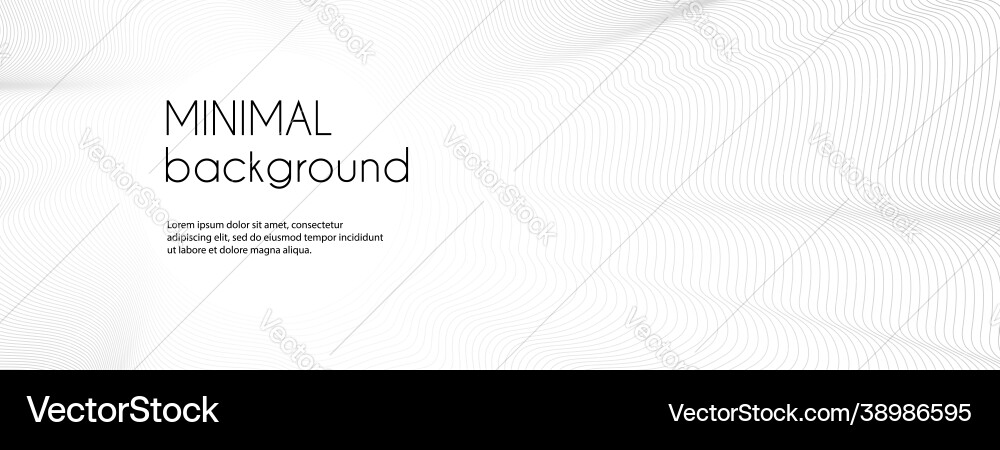 Minimal white banner with wavy lines abstract Vector Image