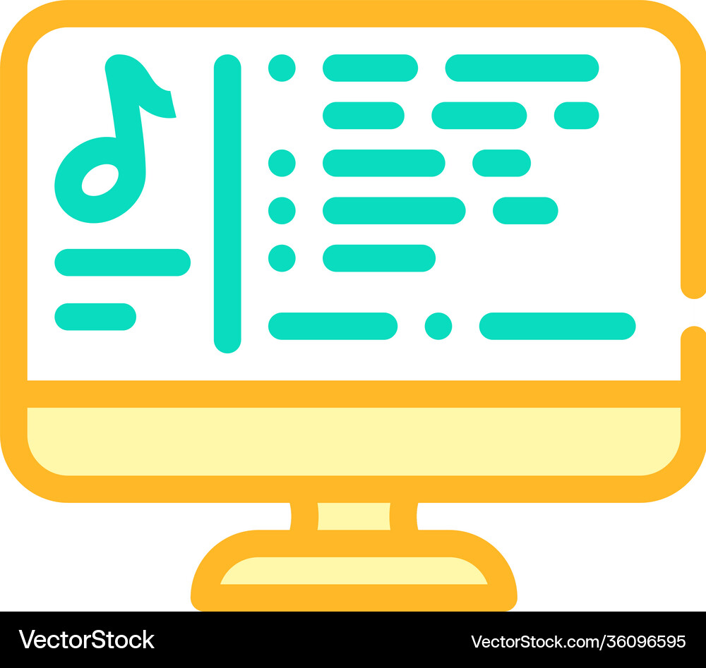 Music relax color icon flat Royalty Free Vector Image