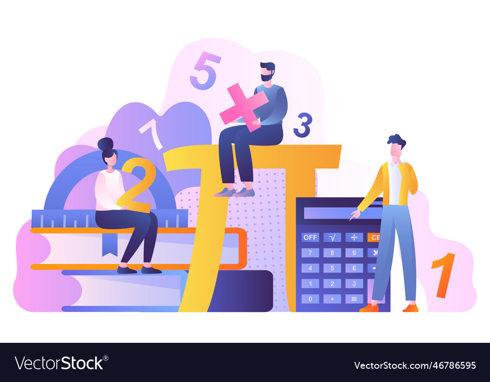 People with mathematics Royalty Free Vector Image