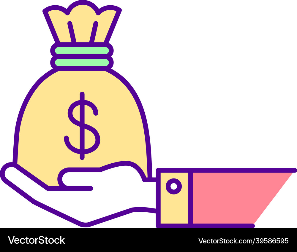 Providing financial support rgb color icon Vector Image