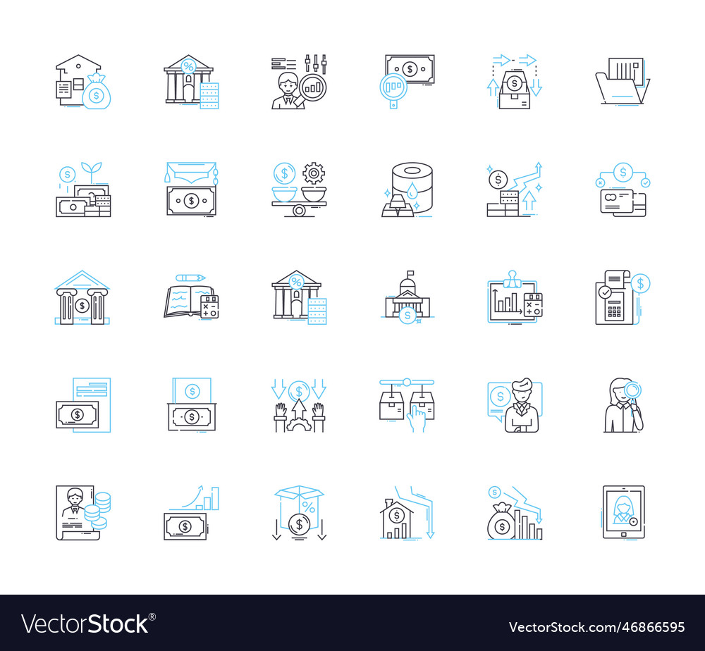 Risk assessment linear icons set probability Vector Image Risk assessment linear icons set probability Vector Image