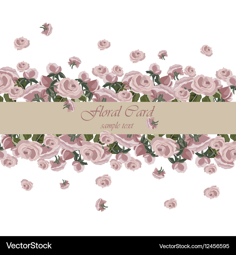 Roses vintage invitation card Royalty Free Vector Image