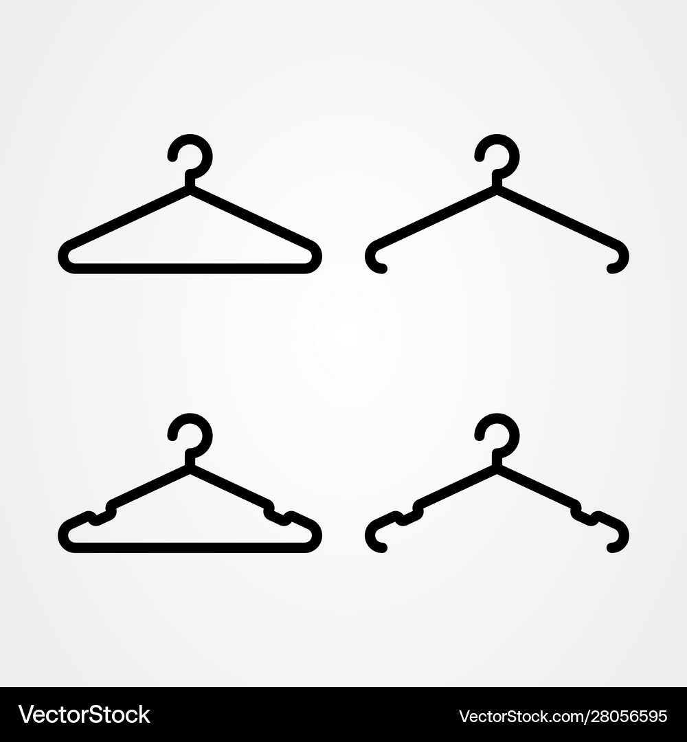 Set hanger icon clothing rack symbol Royalty Free Vector