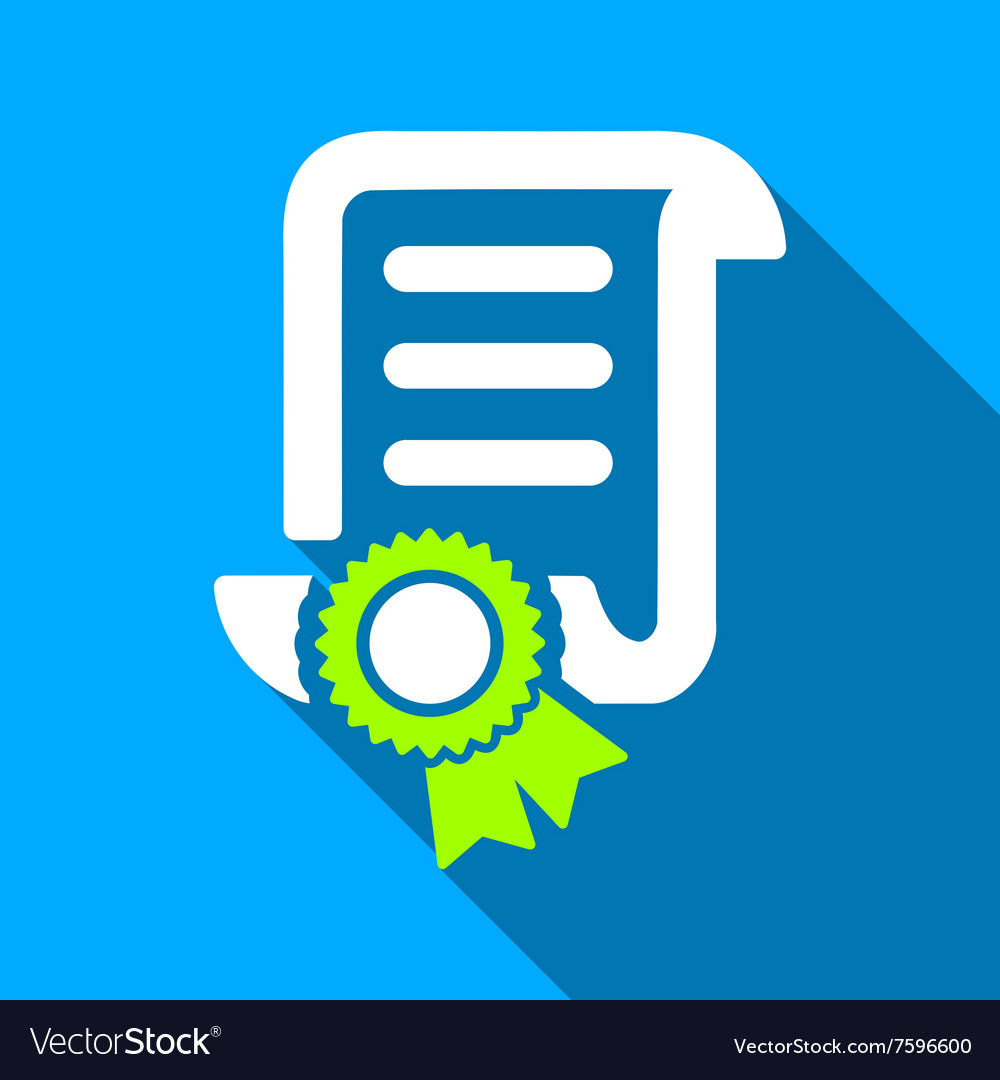 Certified Scroll Document Flat Long Shadow Square Vector Image Certified Scroll Document Flat Long Shadow Square Vector Image