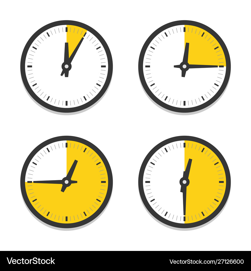 Clock icon with parts hour icon set Royalty Free Vector