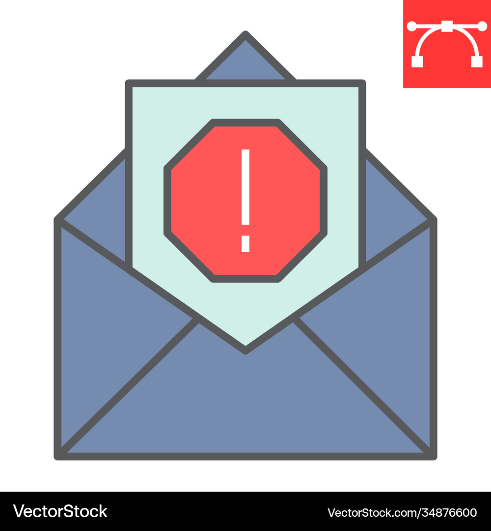 Email virus color line icon security and mail Vector Image