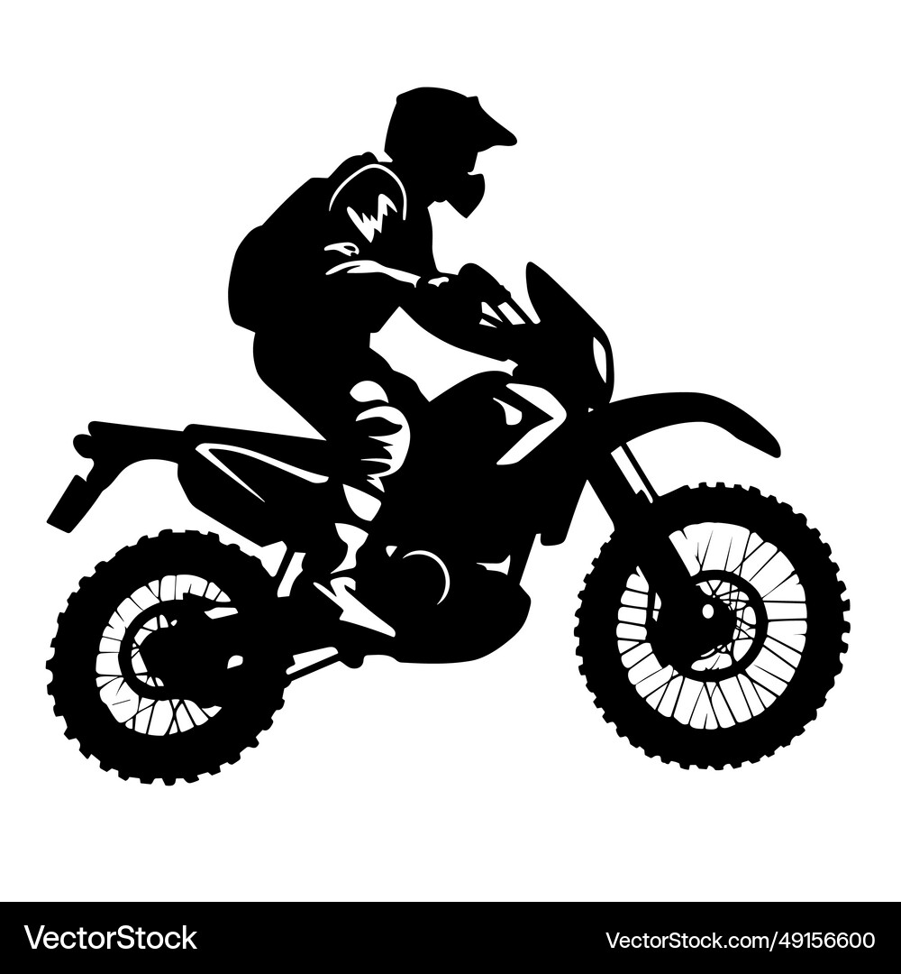 Enduro biker black icon on white background Vector Image