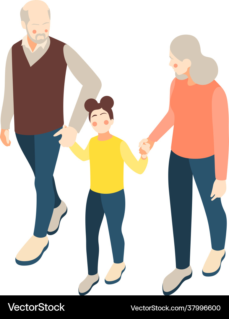 Grandparents isometric icon Royalty Free Vector Image