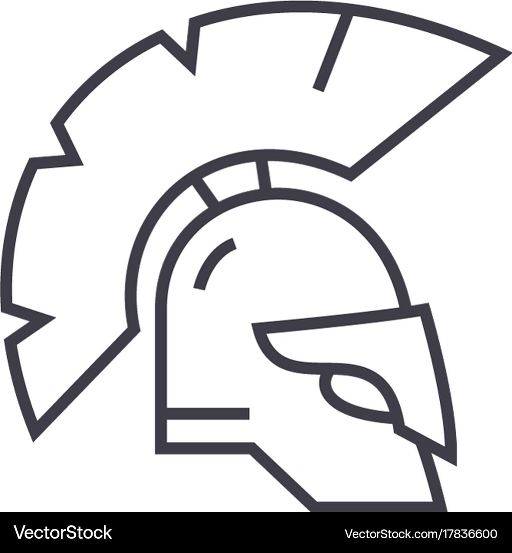 Greece helmet line icon sign Royalty Free Vector Image