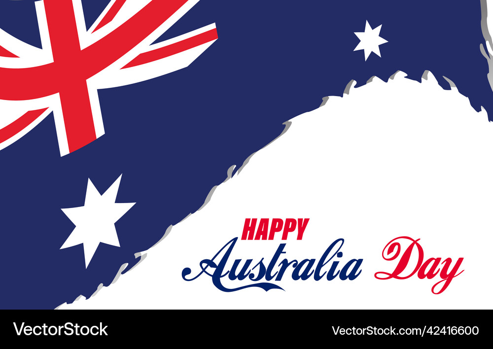 Happy australia day lettering calligraphy Vector Image