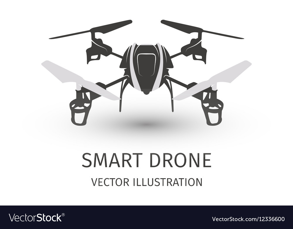 Isolated rc drone logo on white UAV technology Vector Image Isolated rc drone logo on white UAV technology Vector Image