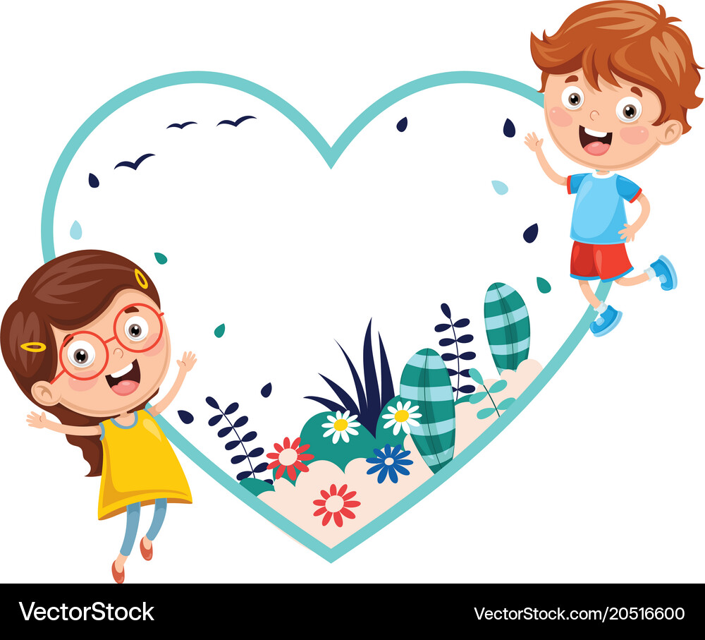 Kids holding spring banner Royalty Free Vector Image
