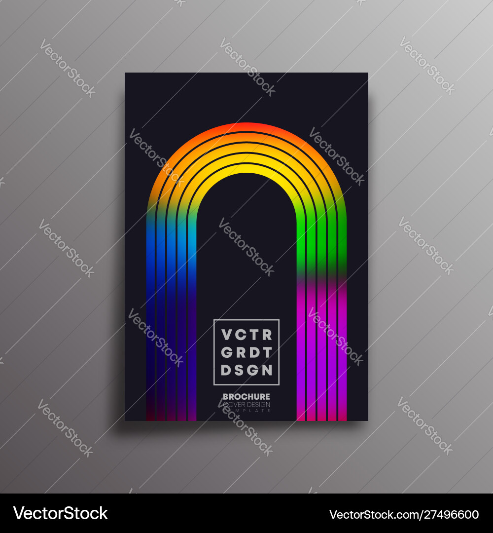 Retro design poster with colorful gradient arc Vector Image