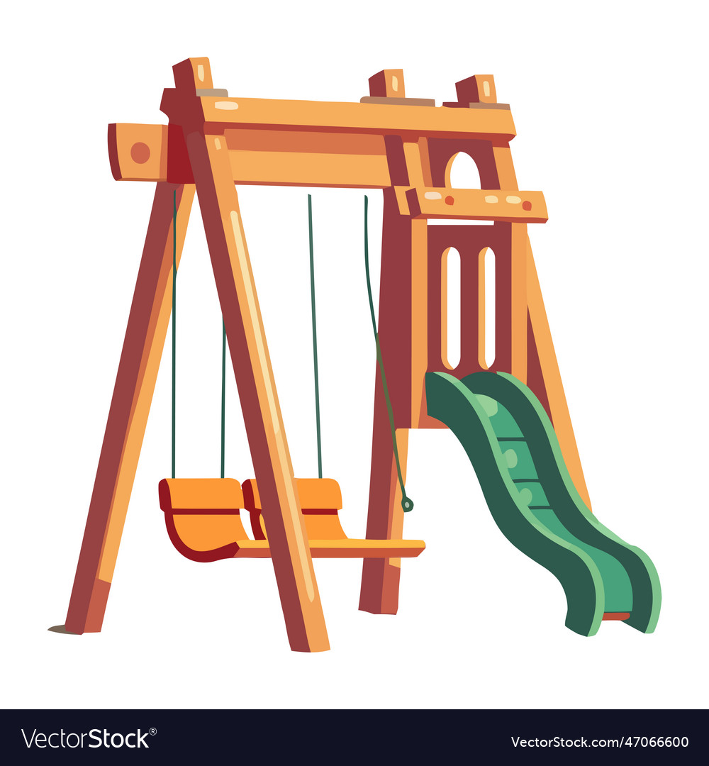 Swings and slide playground Royalty Free Vector Image