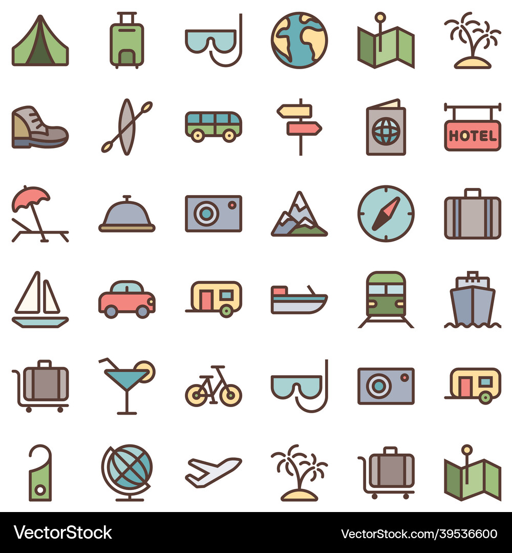 Travel color icon Royalty Free Vector Image - VectorStock