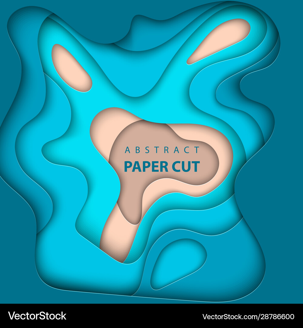 Wave shape background with blue and beige color Vector Image