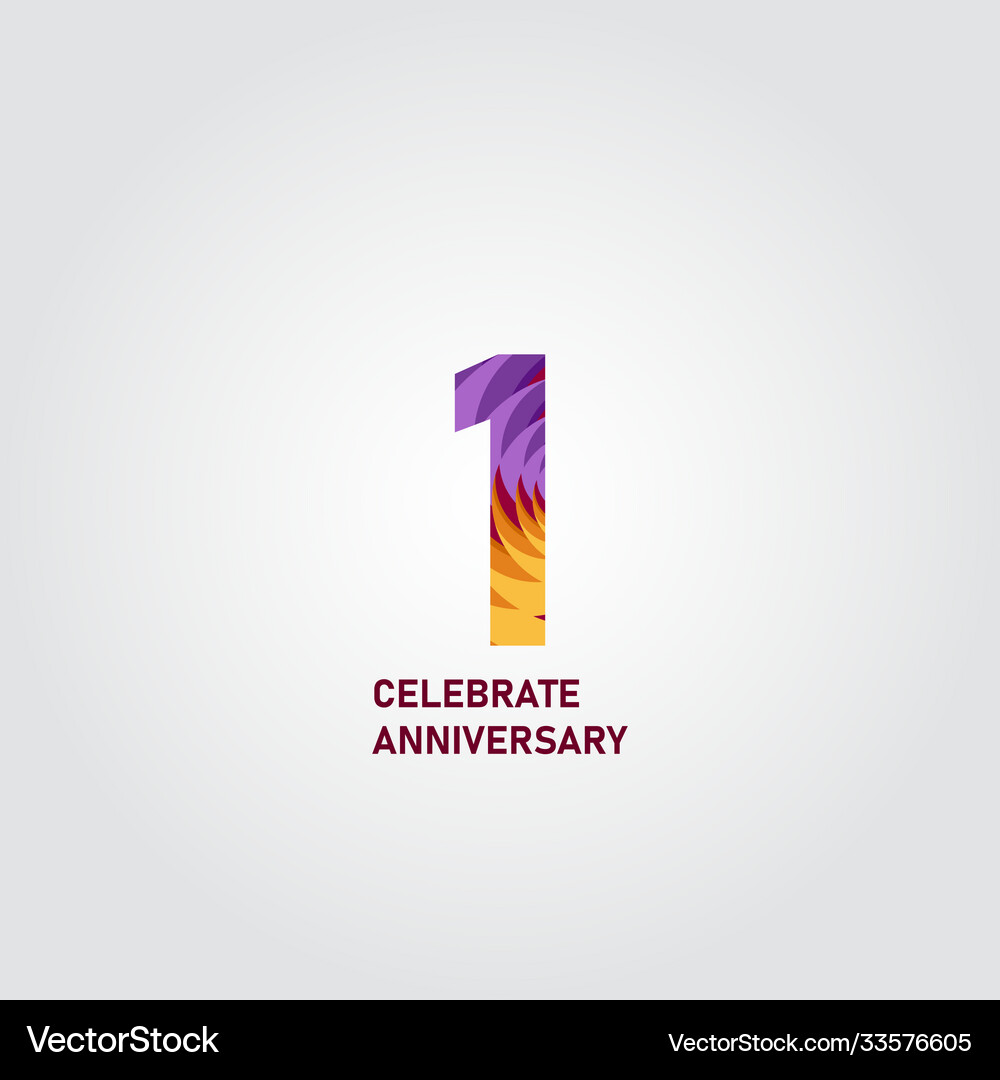 1 year anniversary elegant rainbow template design