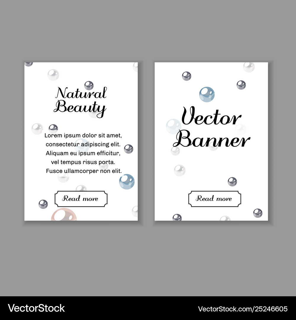 Banner set design template with pearl background Vector Image