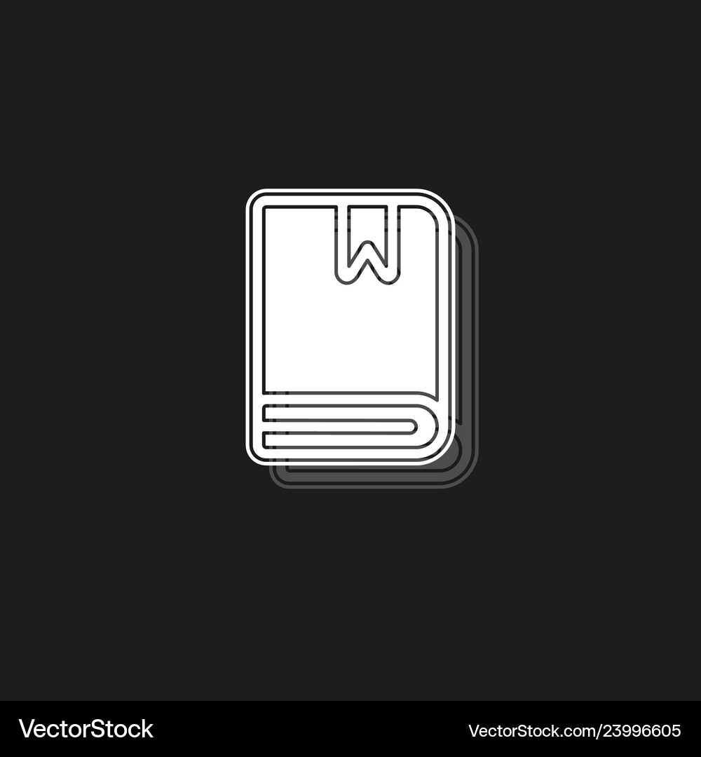Book with bookmark - education icon isolated Vector Image
