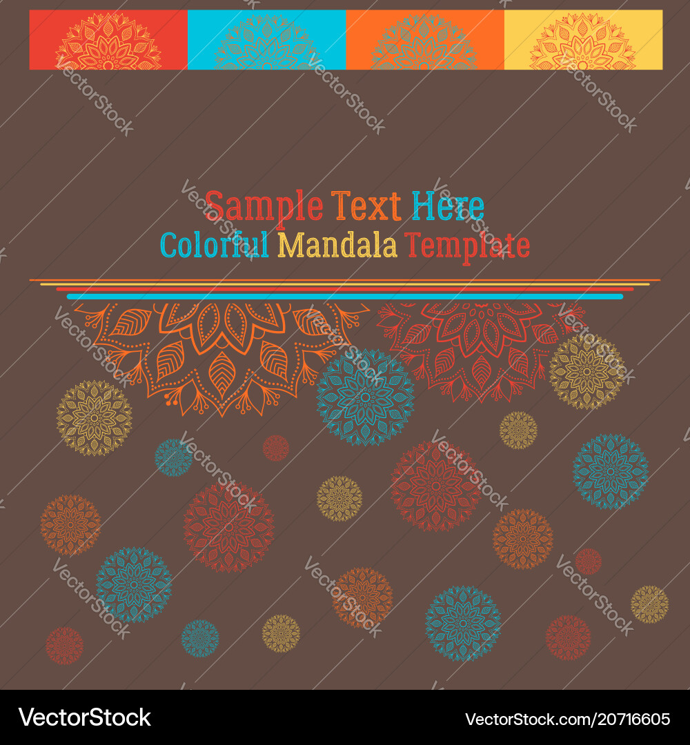 Colorful flower mandala template Royalty Free Vector Image