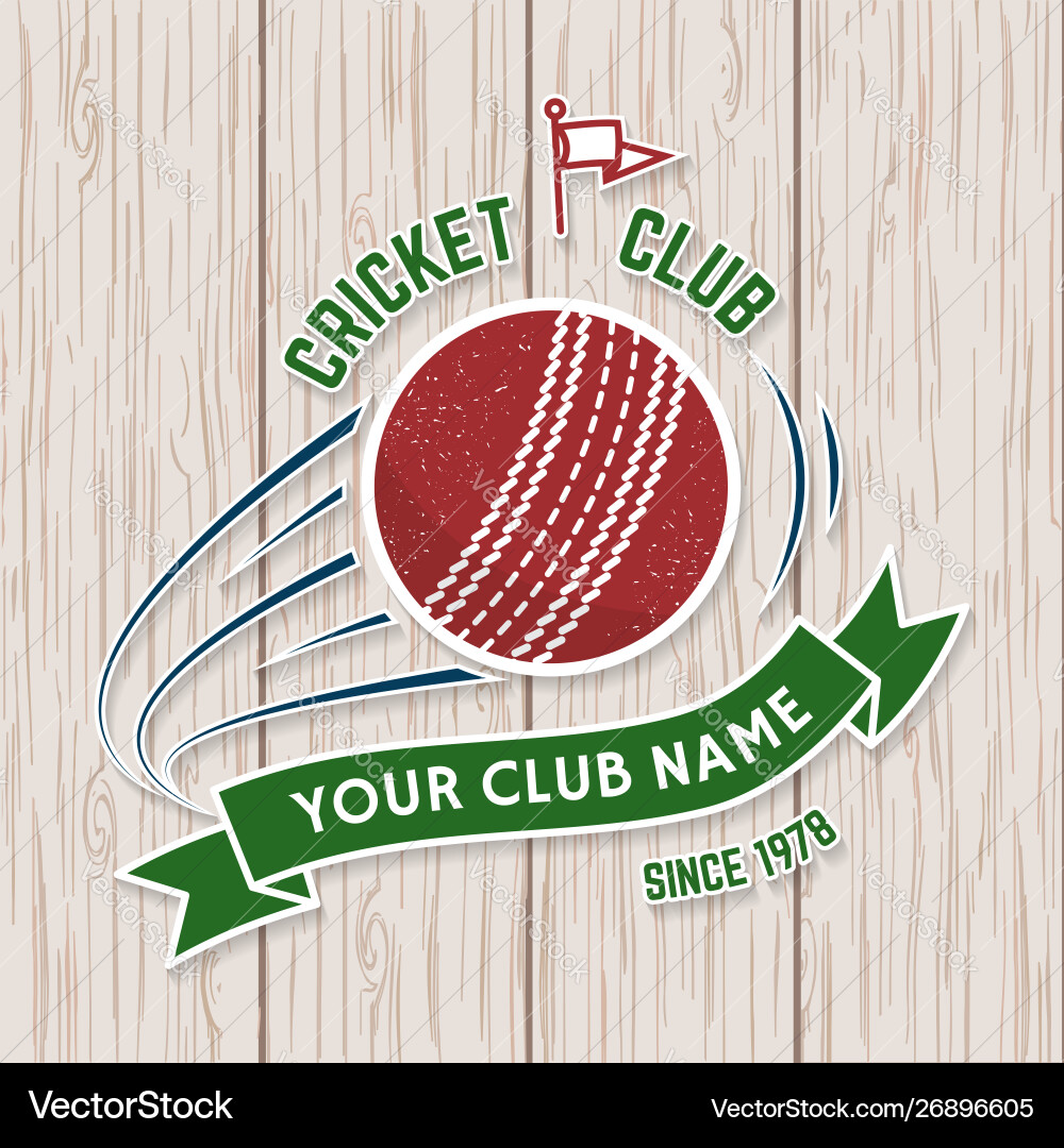Cricket club patch or sticker concept Royalty Free Vector