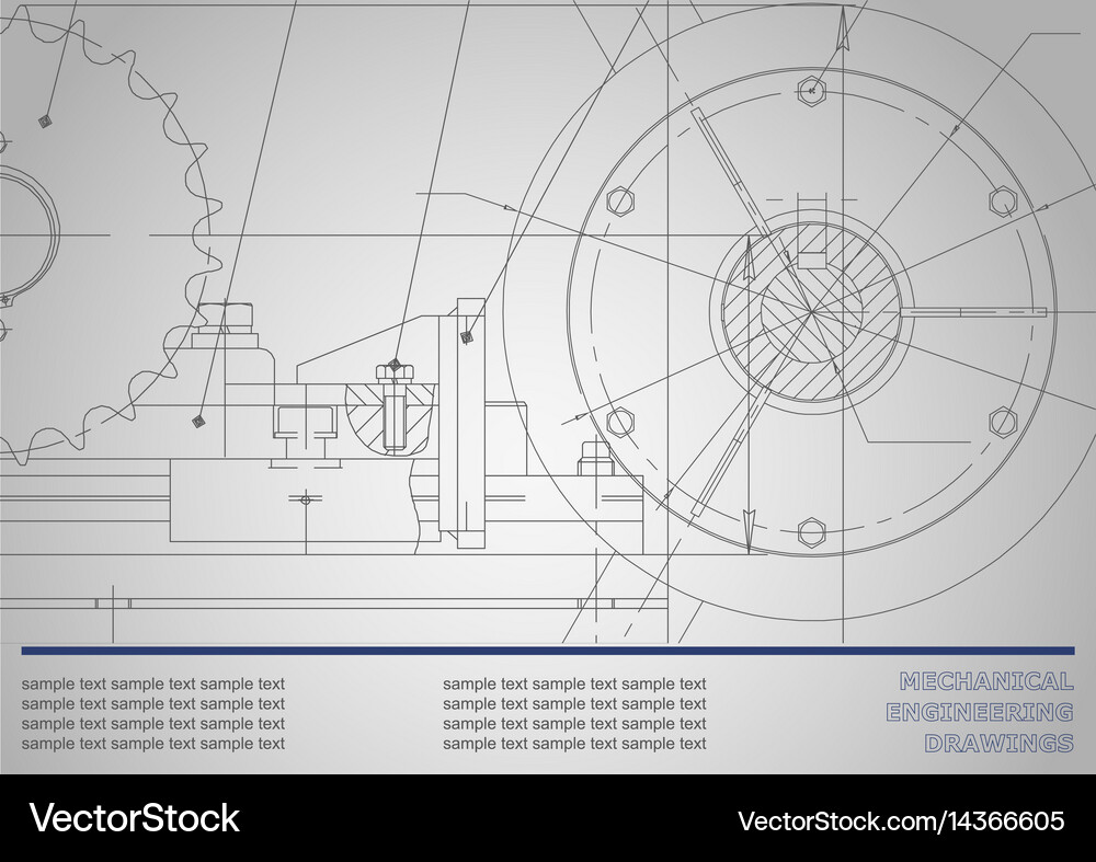 Drawing mechanical drawings on a dark gray Vector Image