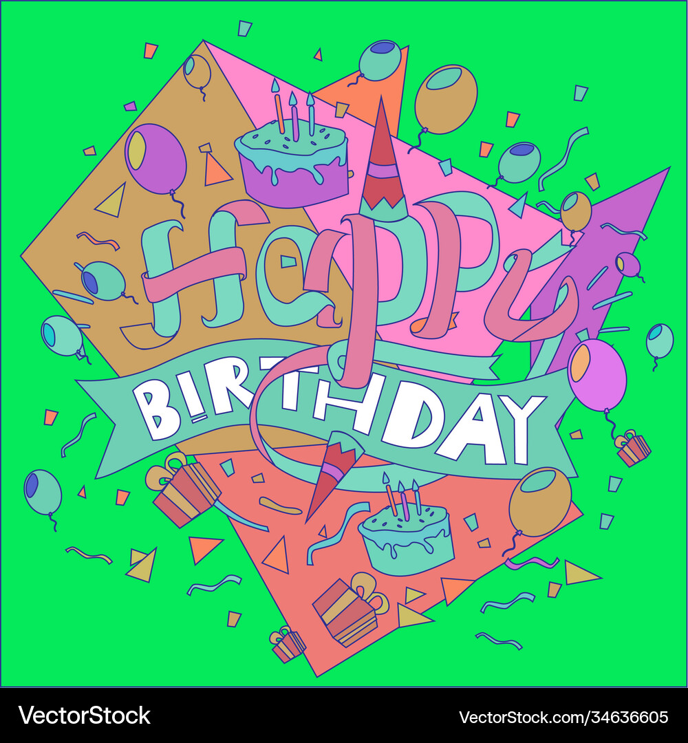 Happy birthday typography design for greeting Vector Image