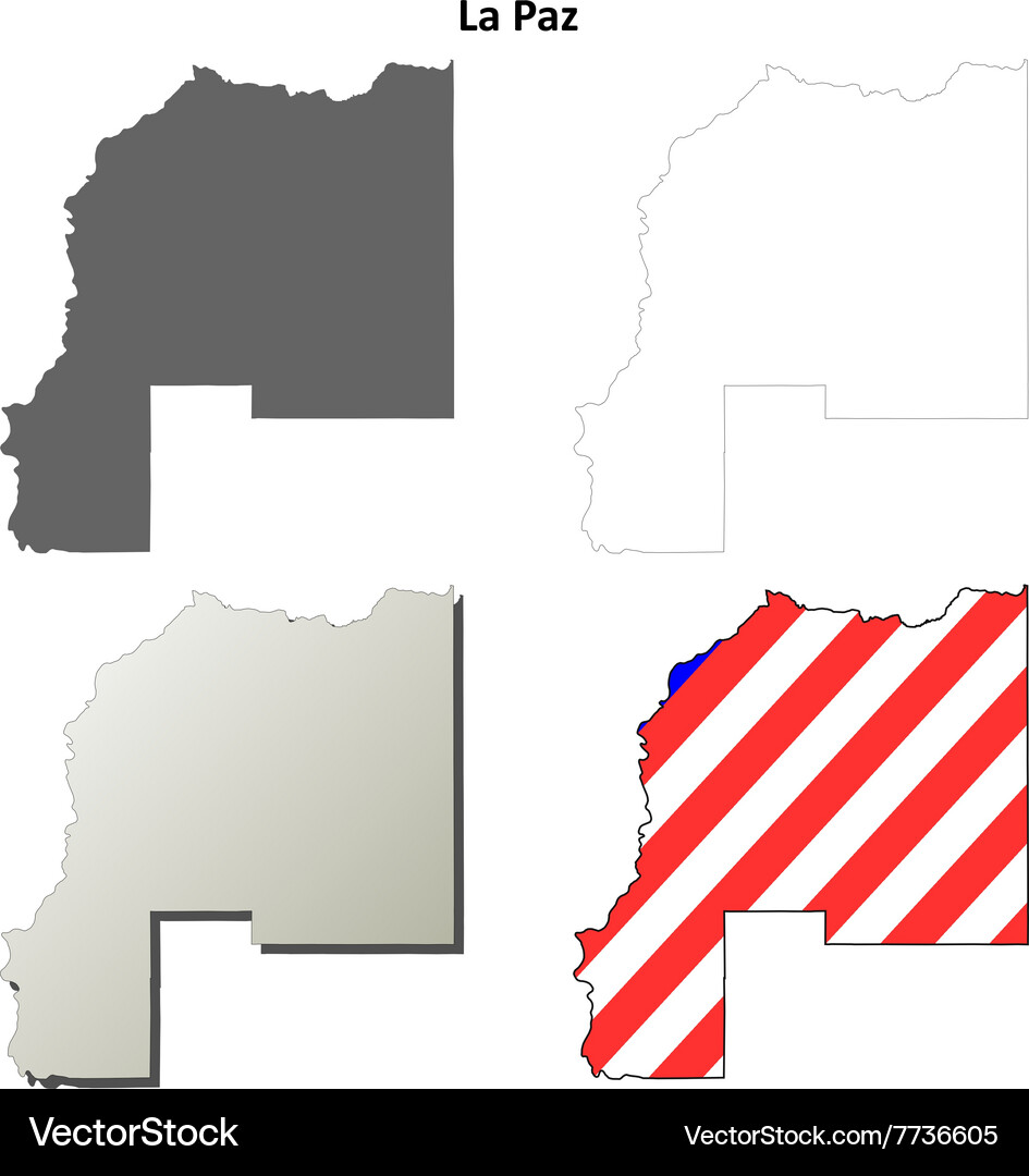 La paz county arizona outline map set Royalty Free Vector