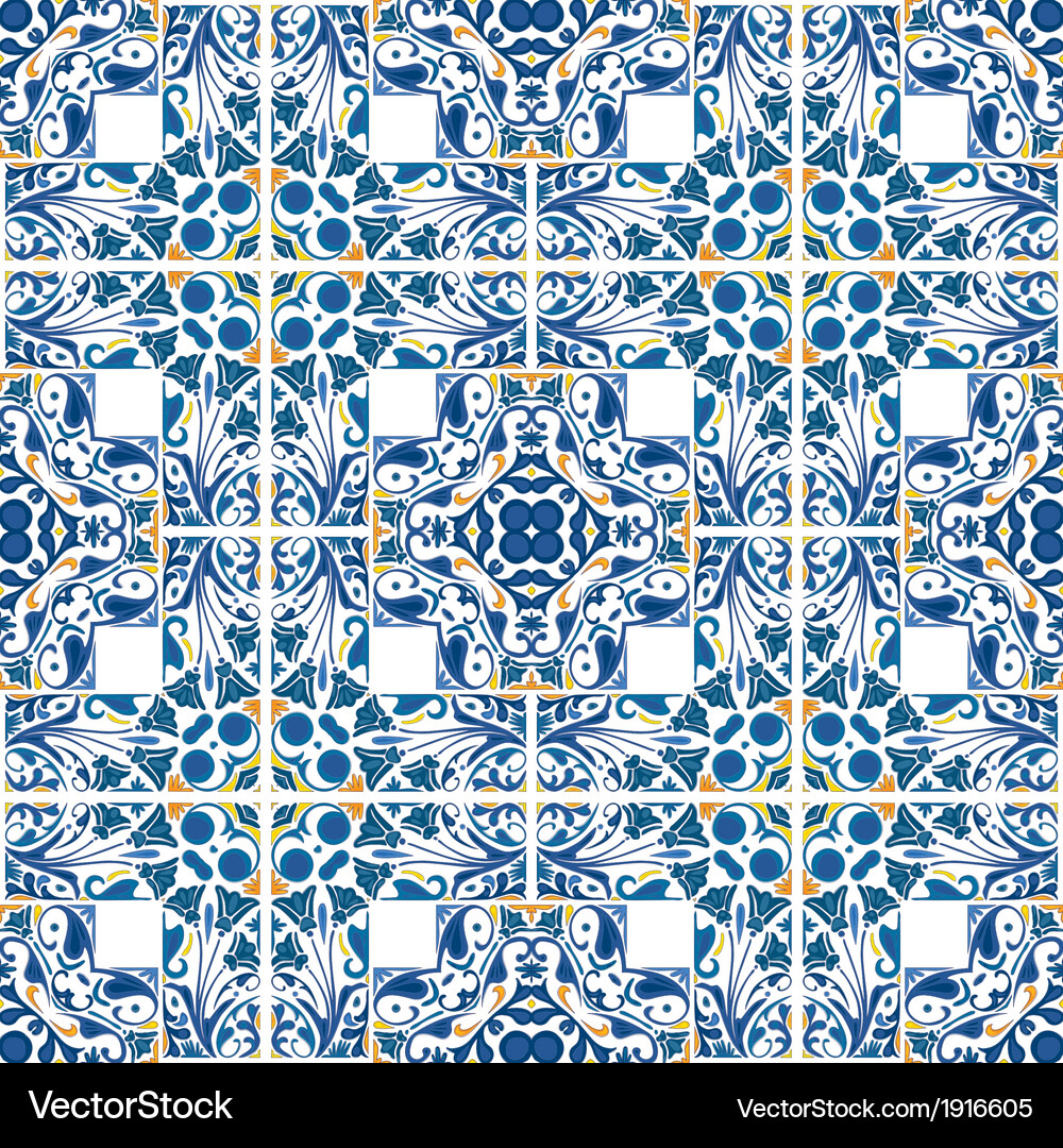 Portuguese tiles Royalty Free Vector Image - VectorStock