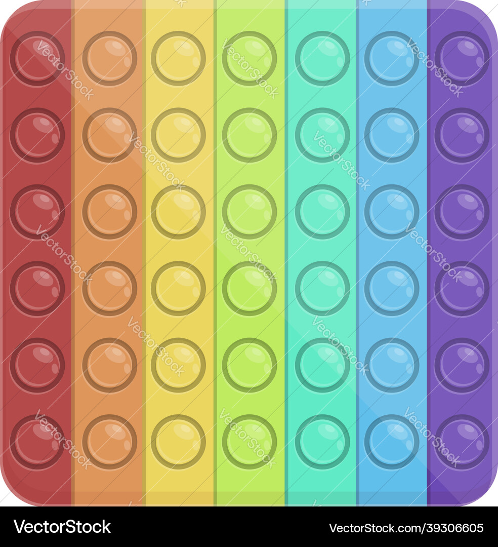 Rainbow popit toy icon cartoon push bubble Vector Image