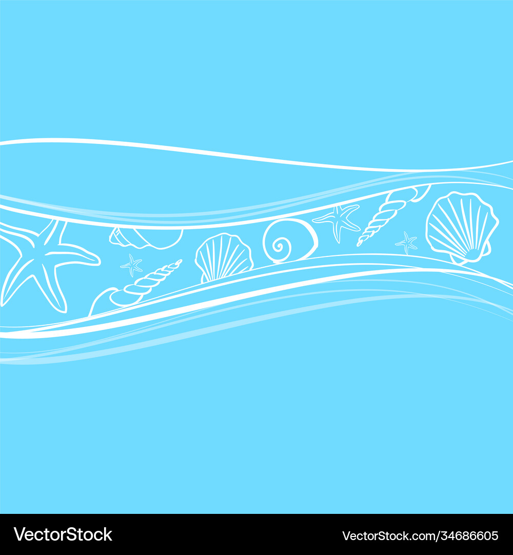 Shell background ocean seashell sea beach marine Vector Image