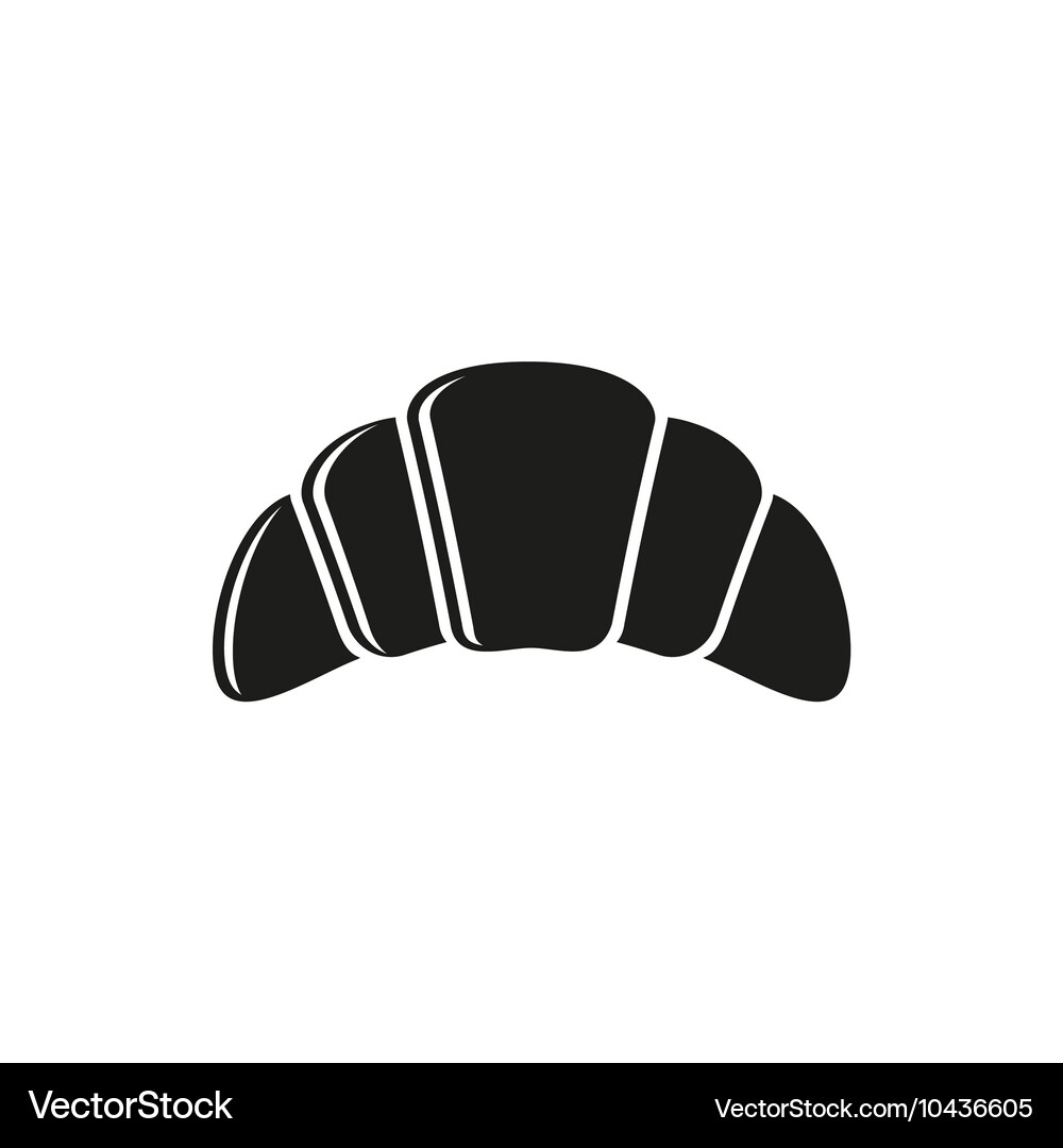 Simple black croissant icon Royalty Free Vector Image