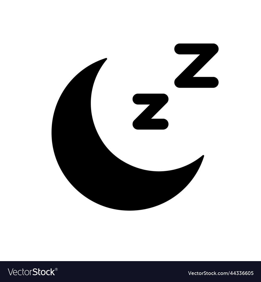 Sleep black glyph ui icon Royalty Free Vector Image