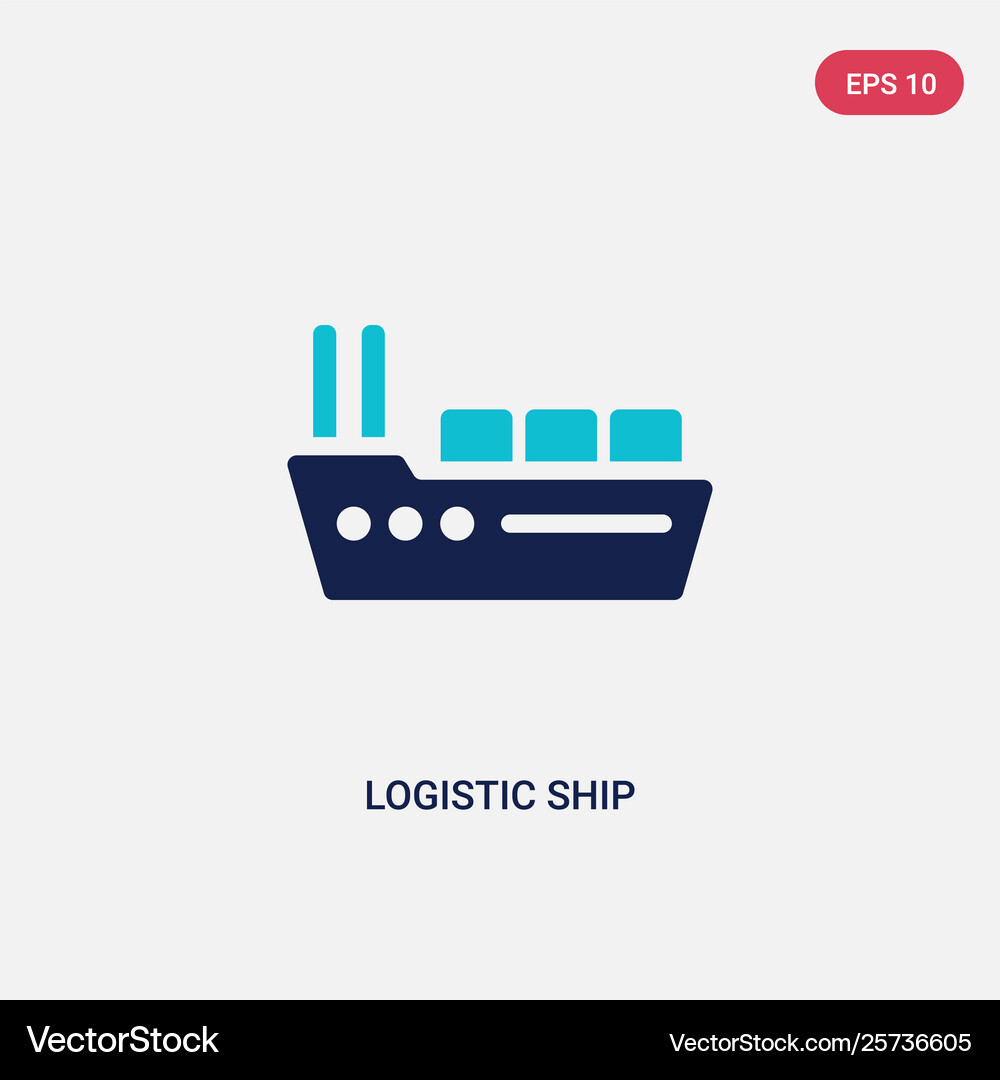 Two color logistic ship icon from delivery Vector Image