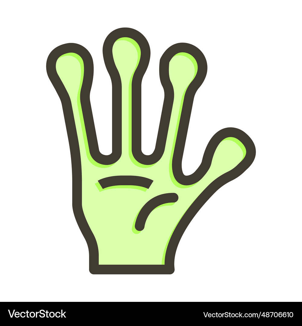 Alien hand thick line filled colors icon Vector Image