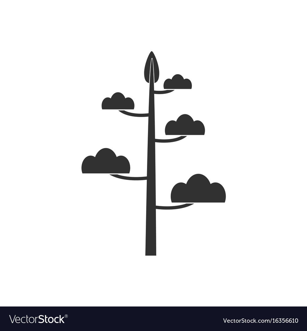 Black icon on white background simple tree Vector Image
