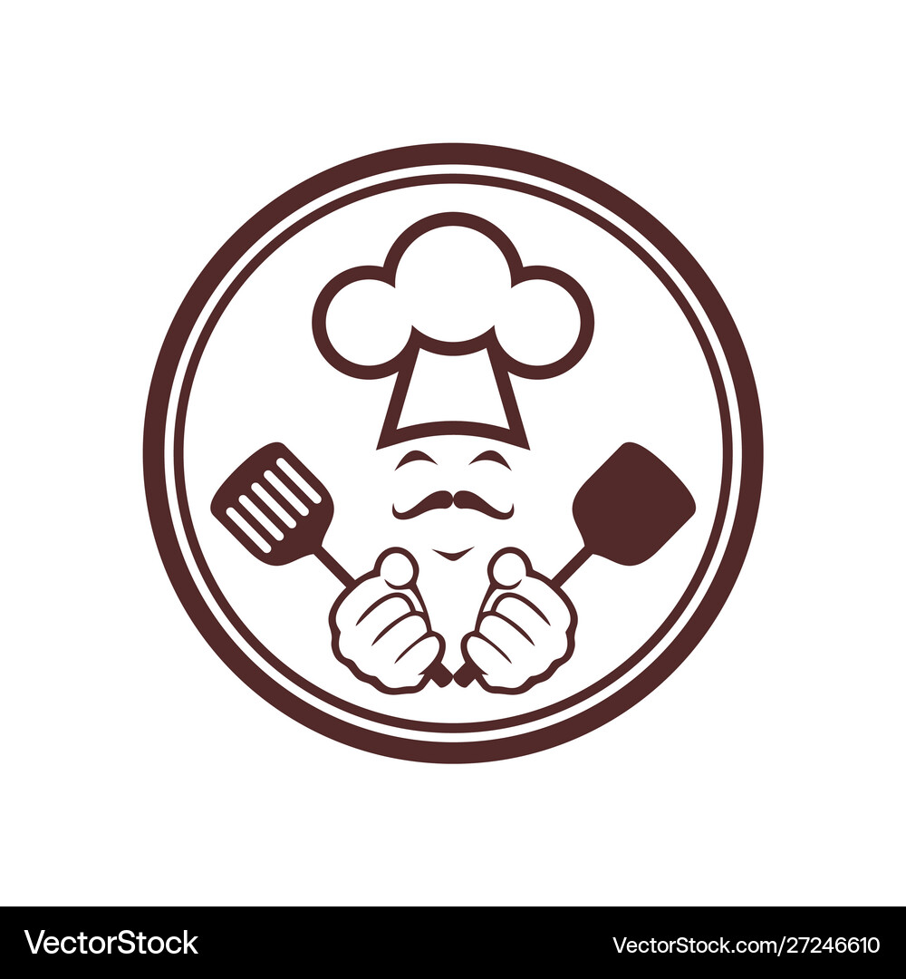 Chef abstract kitchener cooky icon logo Royalty Free Vector