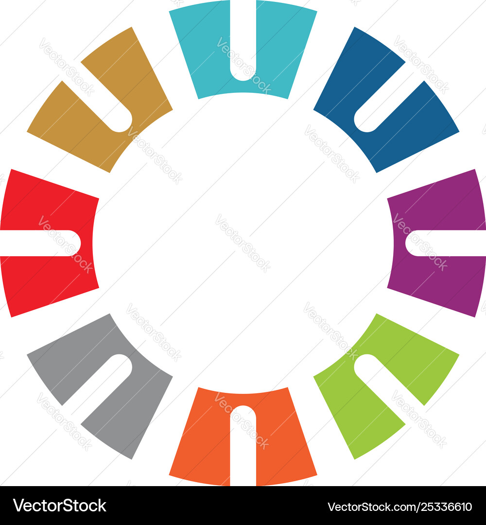 Colorful circle ring logo template Royalty Free Vector Image