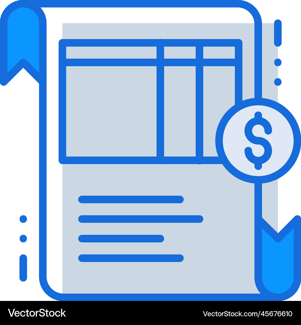 Invoice business management icon with blue Vector Image