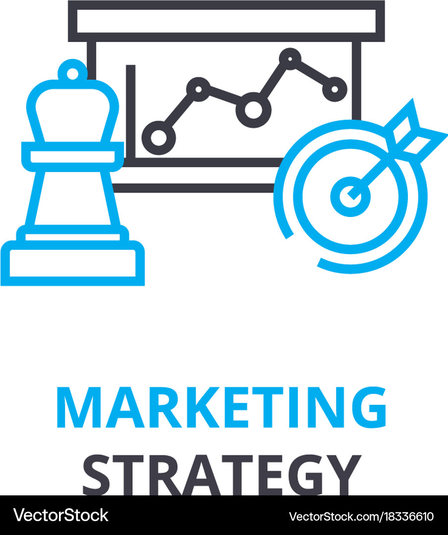 Marketing strategy concept outline icon linear Vector Image