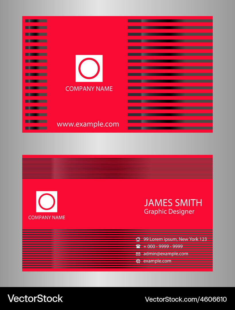 Red business card design Royalty Free Vector Image