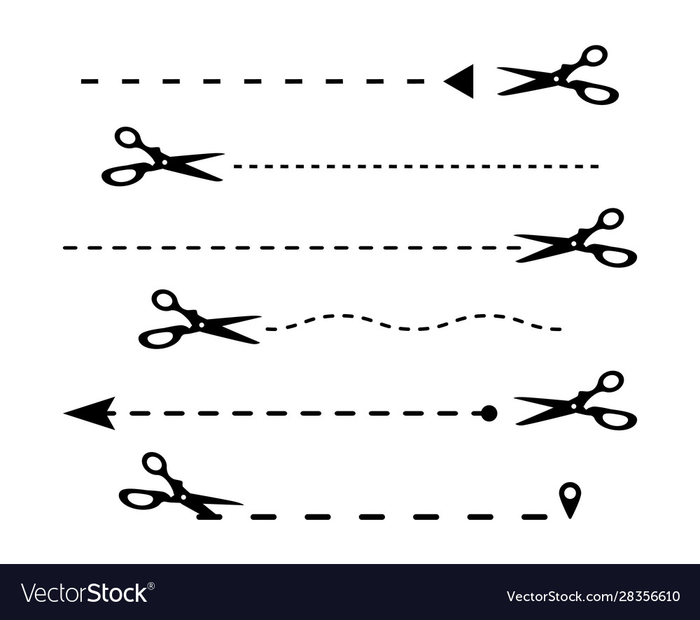 Set scissors design options elements Royalty Free Vector