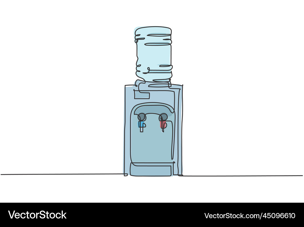 Single continuous line drawing ofwater dispenser Vector Image