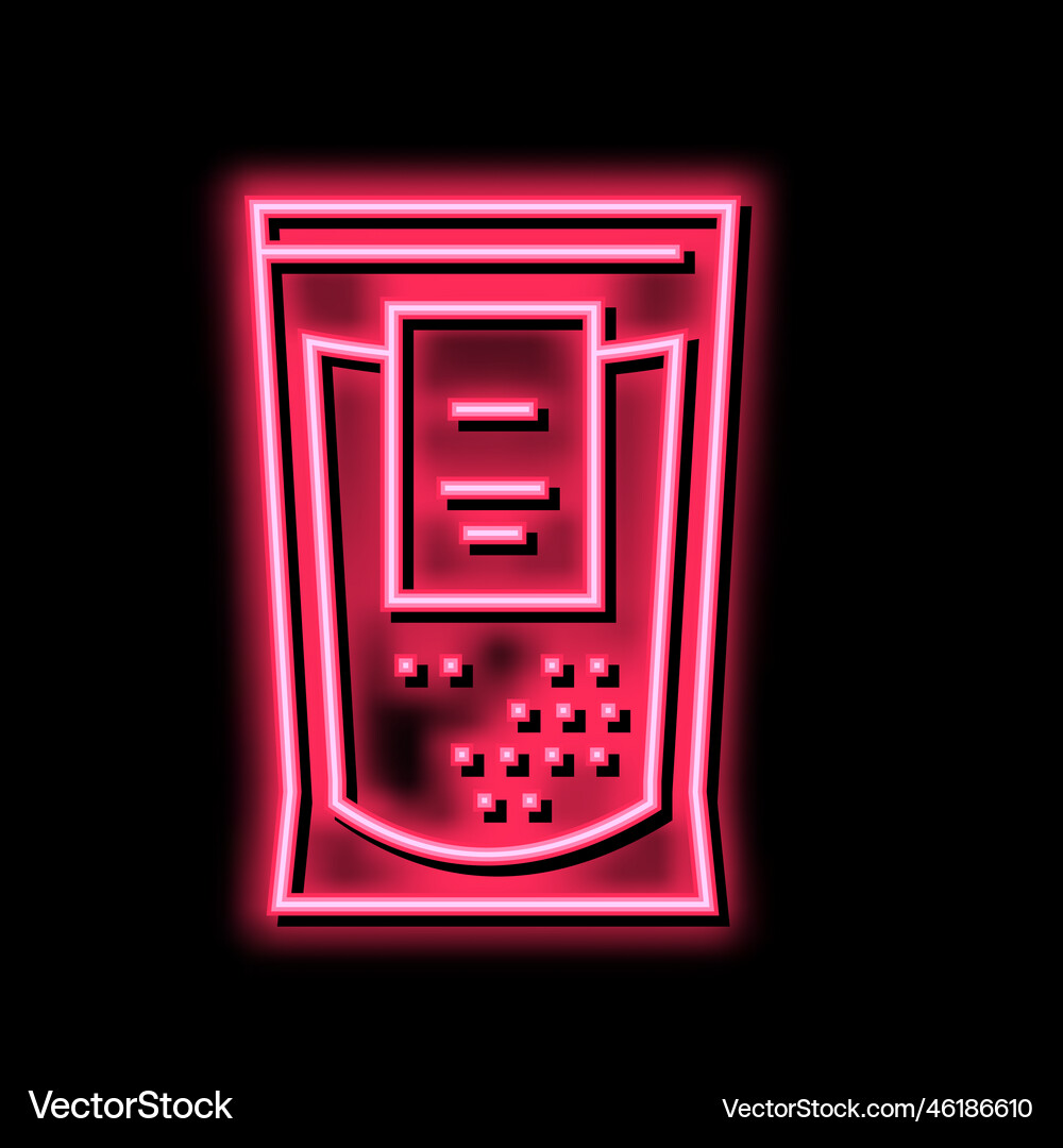 Spice bag neon glow icon Royalty Free Vector Image