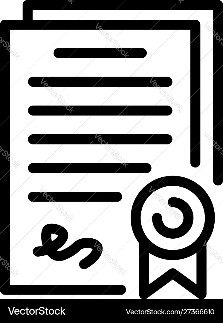 Verdict icon outline style Royalty Free Vector Image