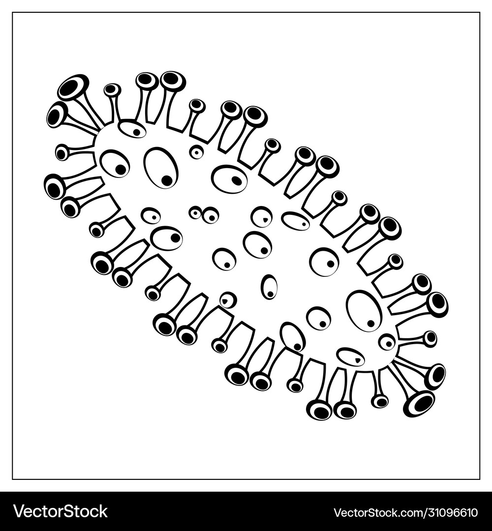 With outlines bacteria virus cells germs Vector Image