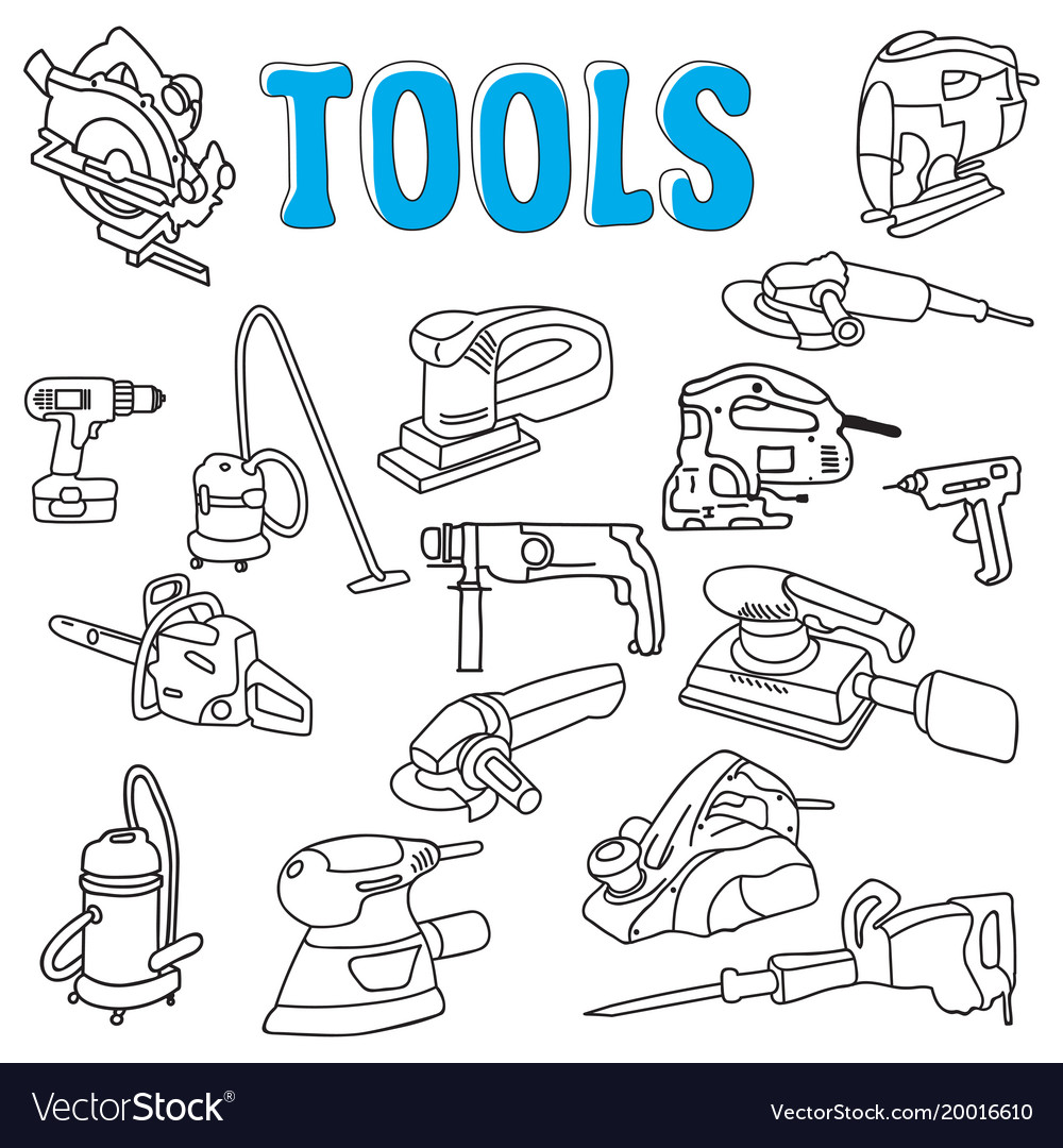 Working construction tools Royalty Free Vector Image