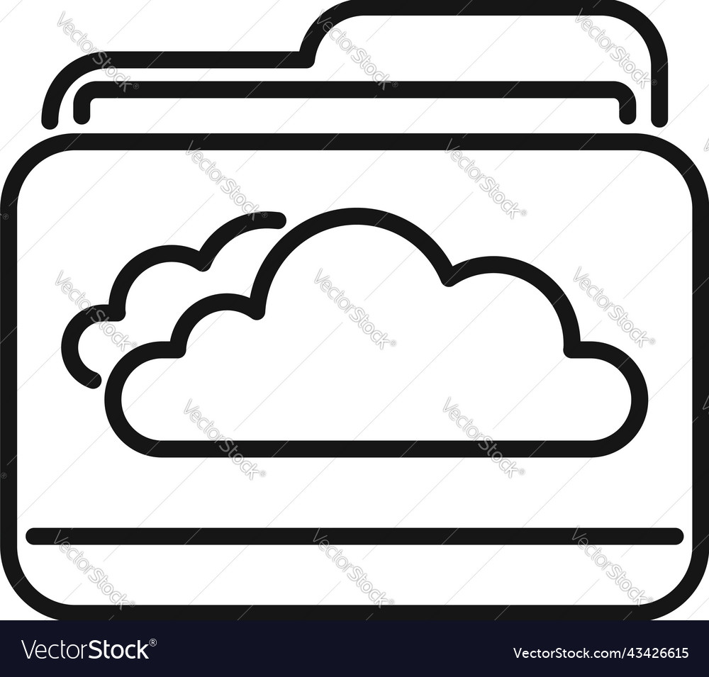 Access Cloud Folder Icon Outline Data Crm Vector Image