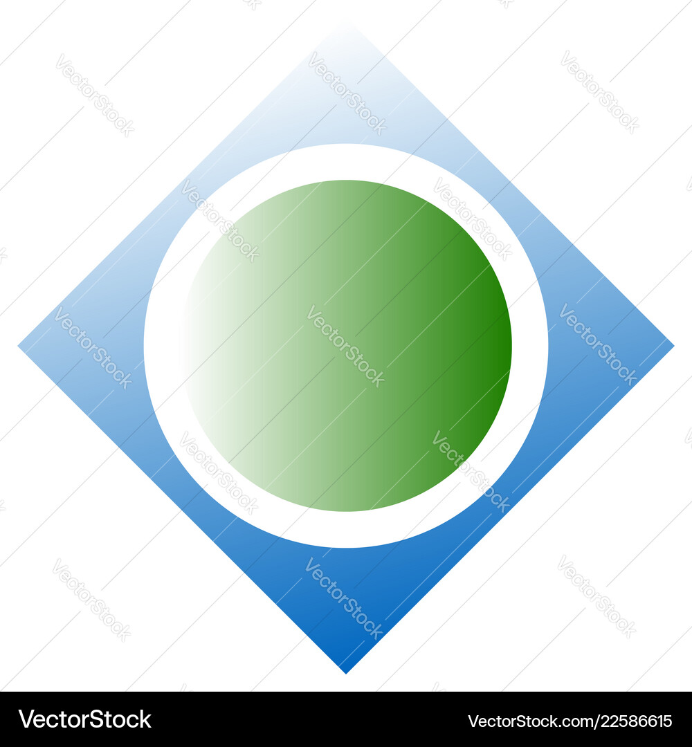 Bright geometric logo or icon with square Vector Image